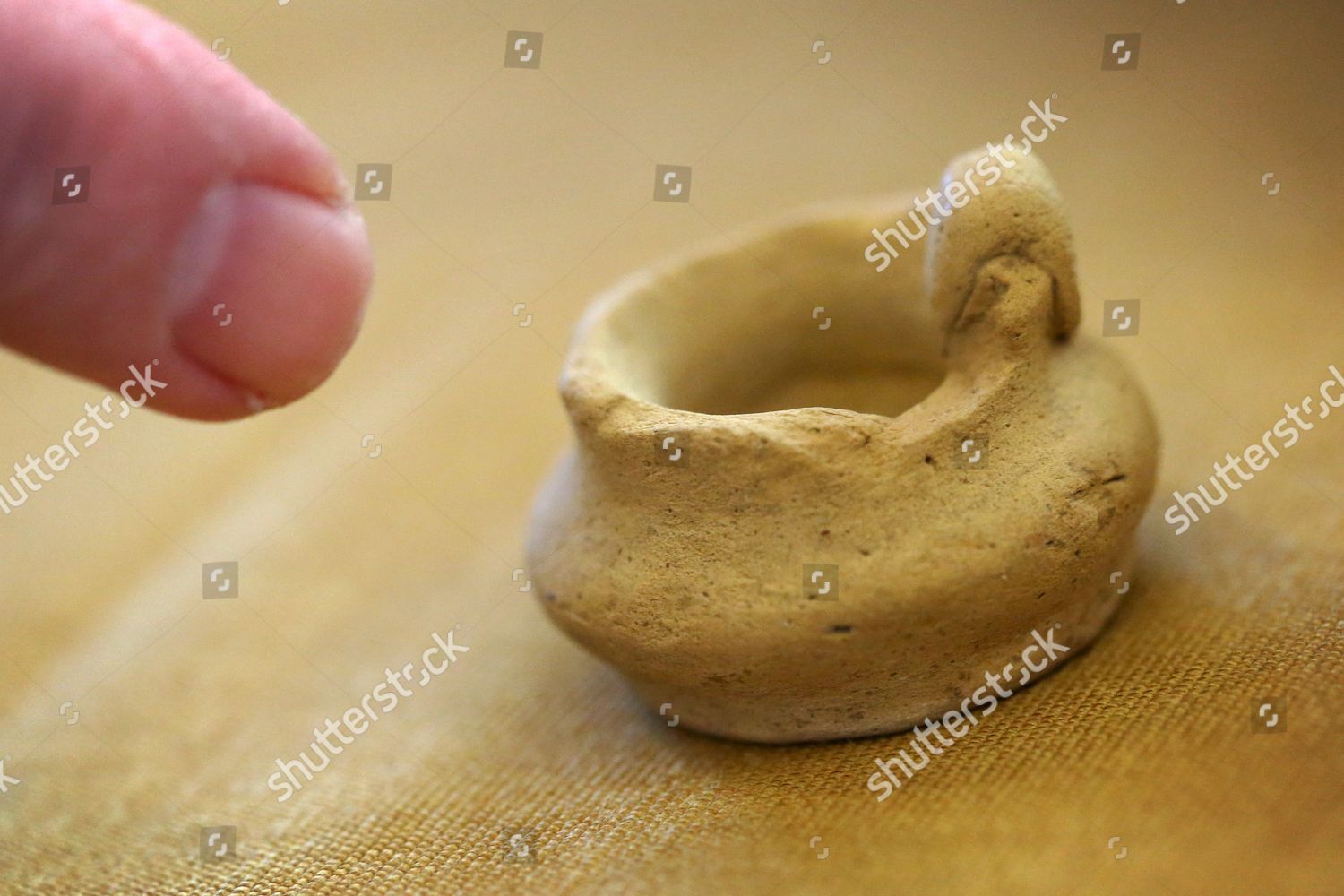 Archaeologist Points Miniature Vase Romanogermanic Central Editorial ...