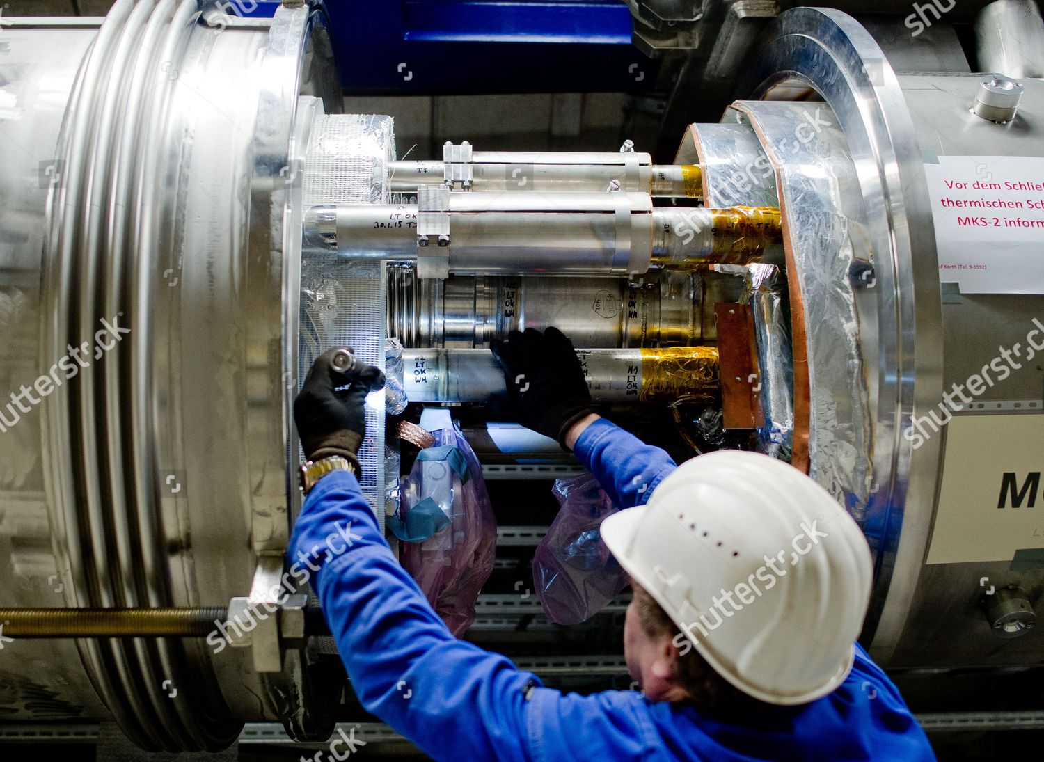 Employee Controls Coupling Point Inside Particle Editorial Stock Photo ...
