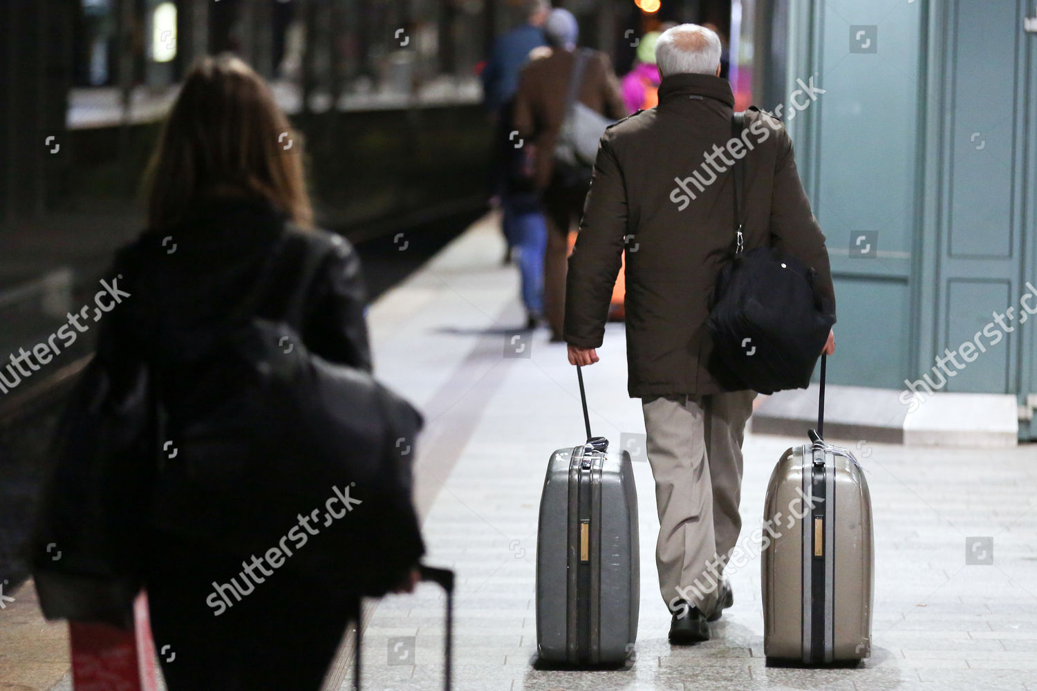 Train Passengers Walk On Platform Train Editorial Stock Photo - Stock ...