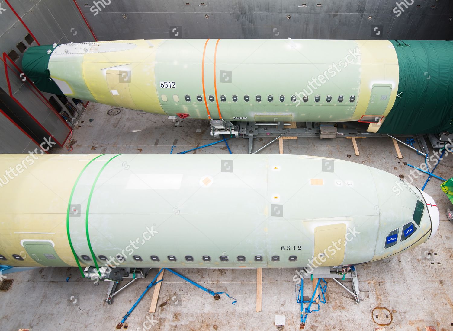 Airplane Fuselages Sit On Ship Loading Editorial Stock Photo - Stock ...