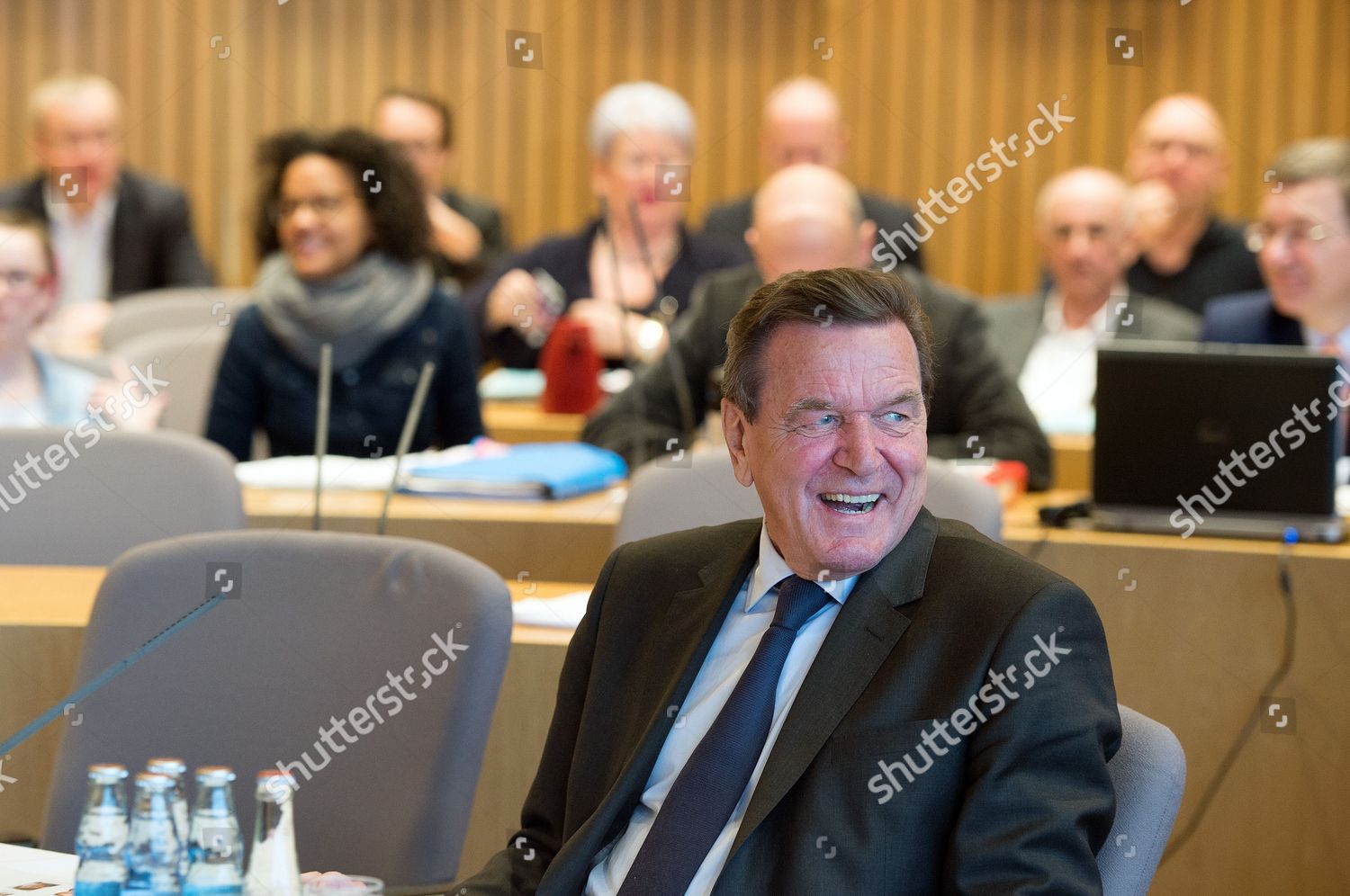 Former German Chancellor Gerhard Schroeder Smiles Editorial Stock Photo ...