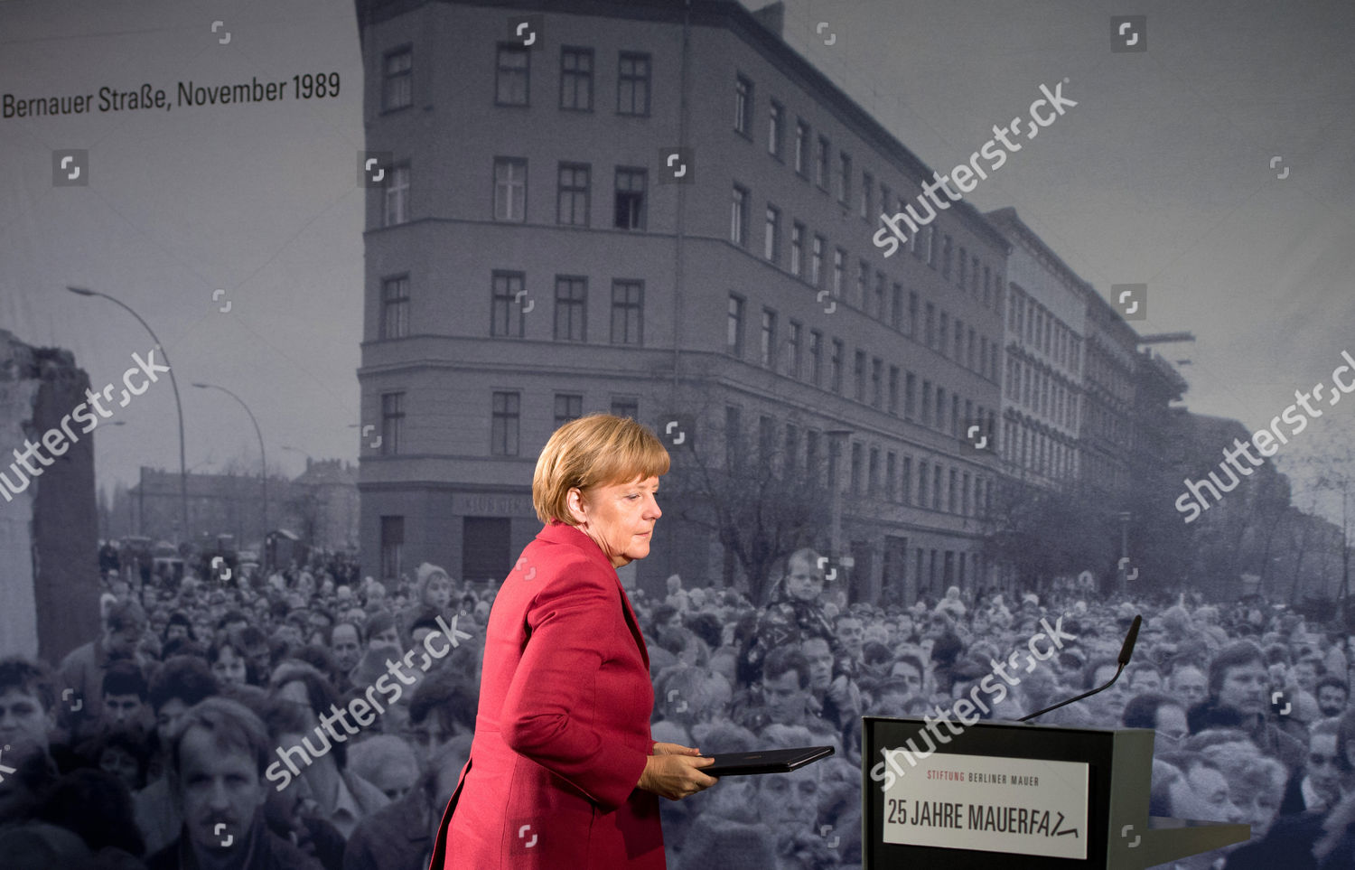 German Chancellor Angela Merkel Stands Front Editorial Stock Photo ...