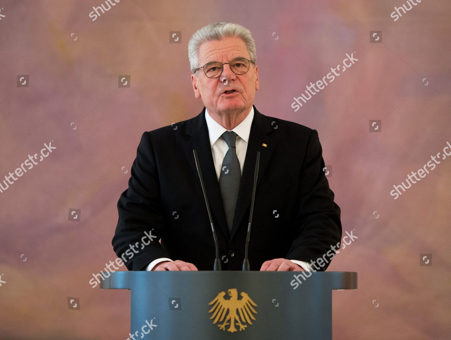 German Federal President Joachim Gauck Makes Editorial Stock Photo ...