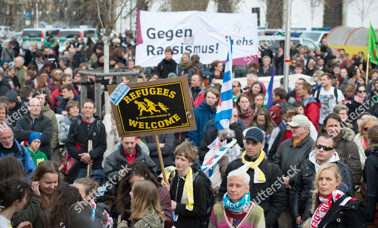 Participants Counterdemonstration Hold Signs Which Read Editorial Stock ...