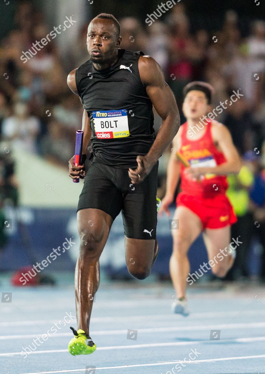 Usain Bolt Running 4 X 100 Editorial Stock Photo - Stock Image ...