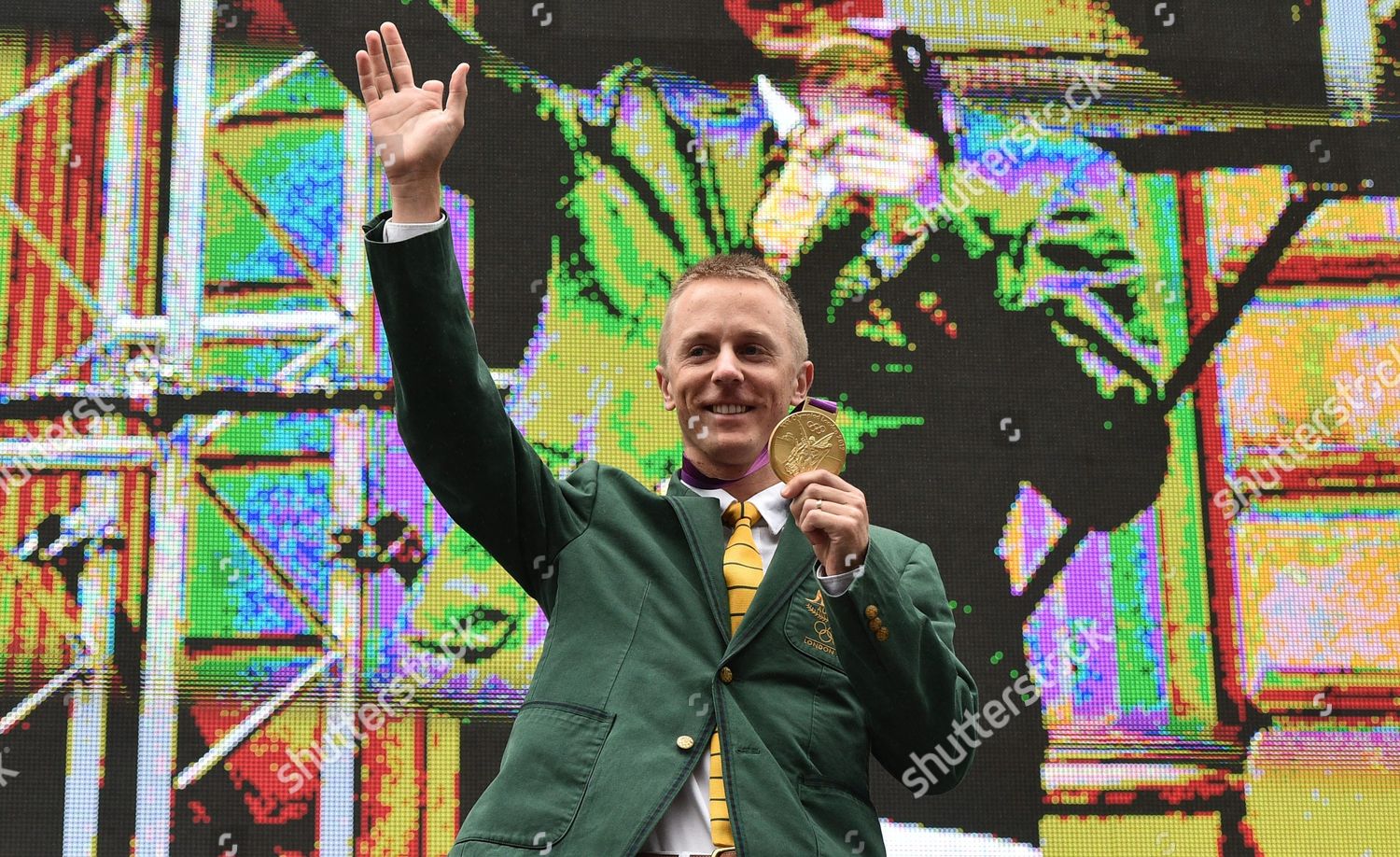 Australian Race Walker Jared Tallent Holds Editorial Stock Photo ...