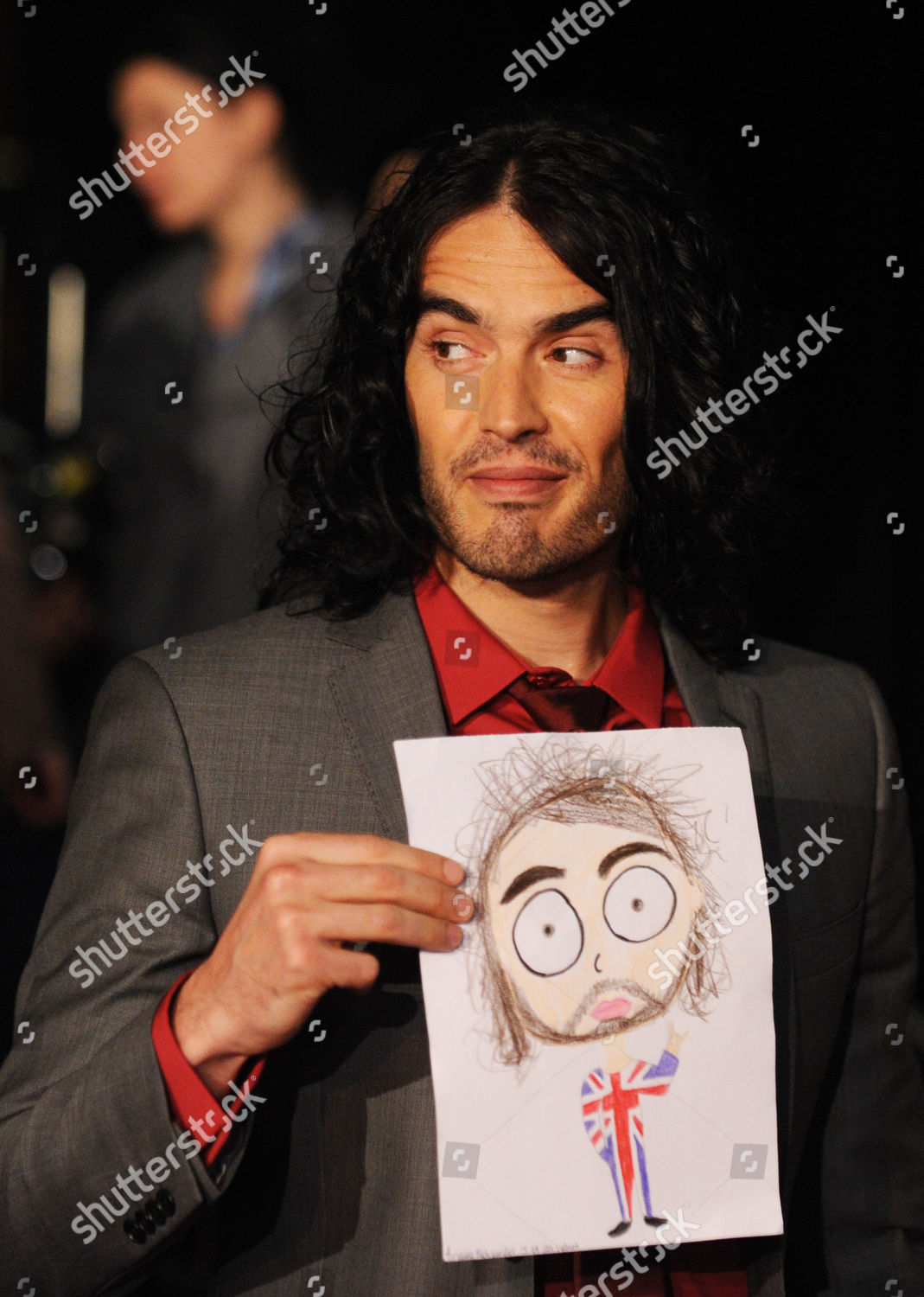 British Comedian Russel Brand Holds Fan Editorial Stock Photo - Stock ...
