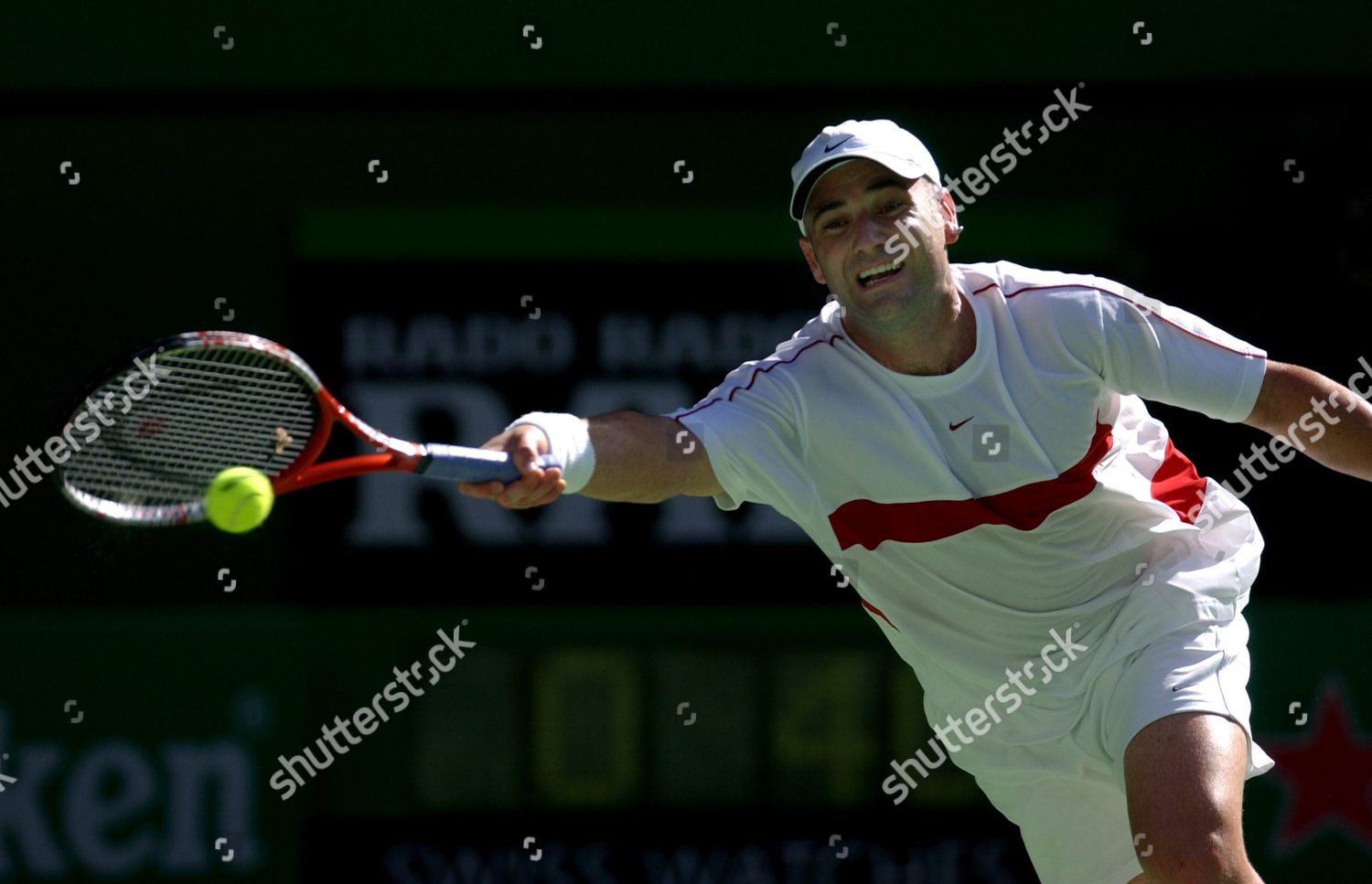 American Andre Agassi Chases Serve Thomas Editorial Stock Photo - Stock ...