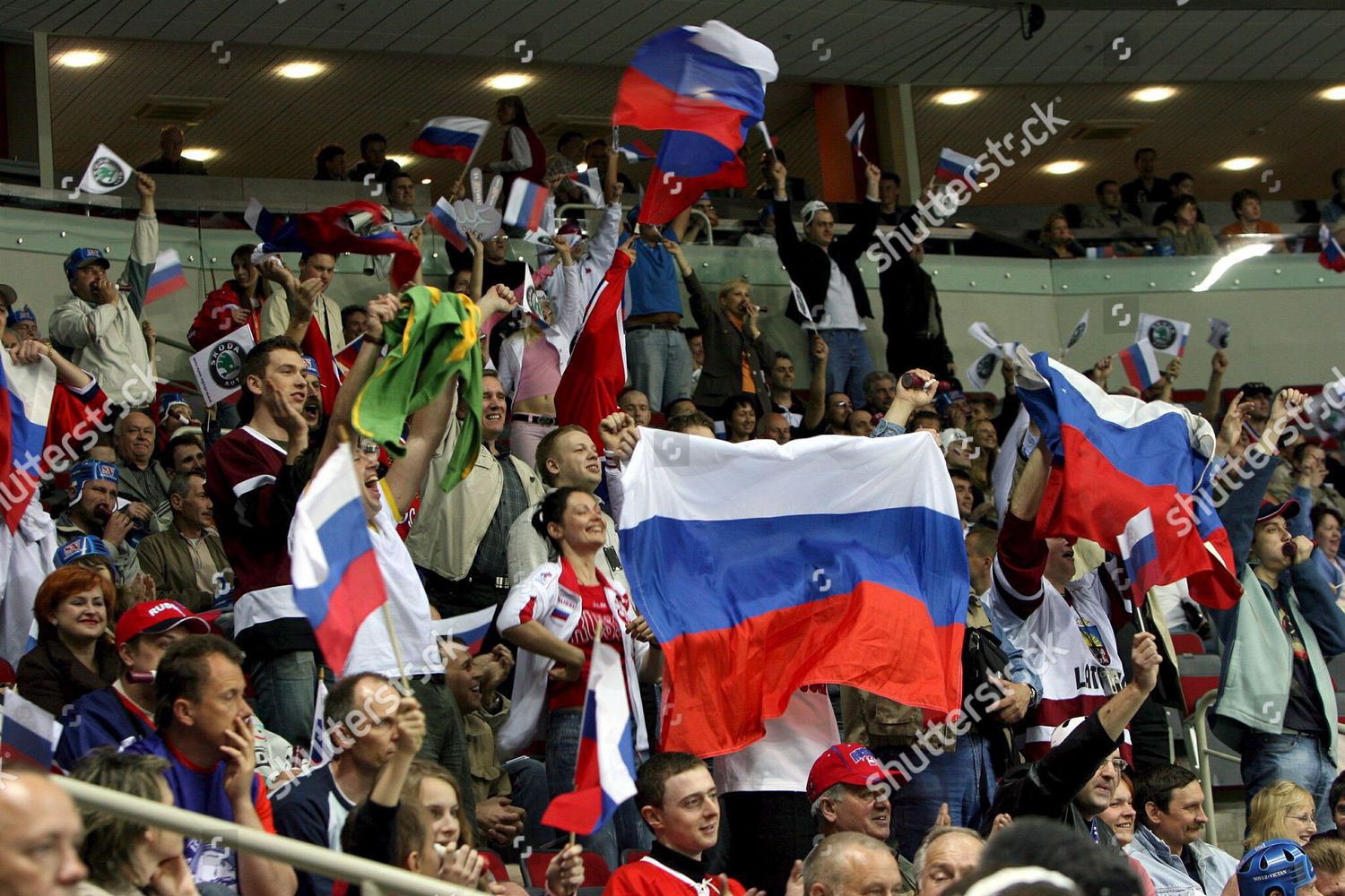 Russian Fans Cheer Their Team During Editorial Stock Photo - Stock ...