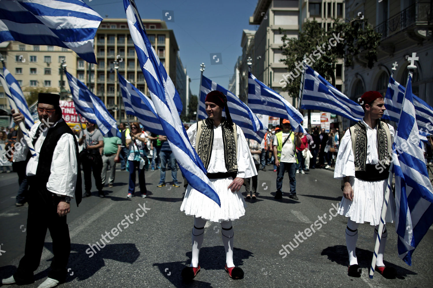 Greek Municipal Workers Dressed Traditional Folk Editorial Stock Photo ...