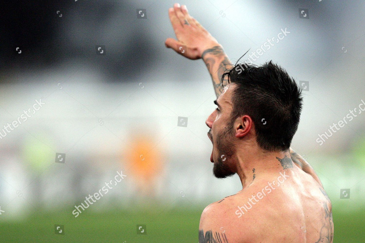 Aek Athens Midfielder Giorgos Katidis Celebrates Editorial Stock Photo ...
