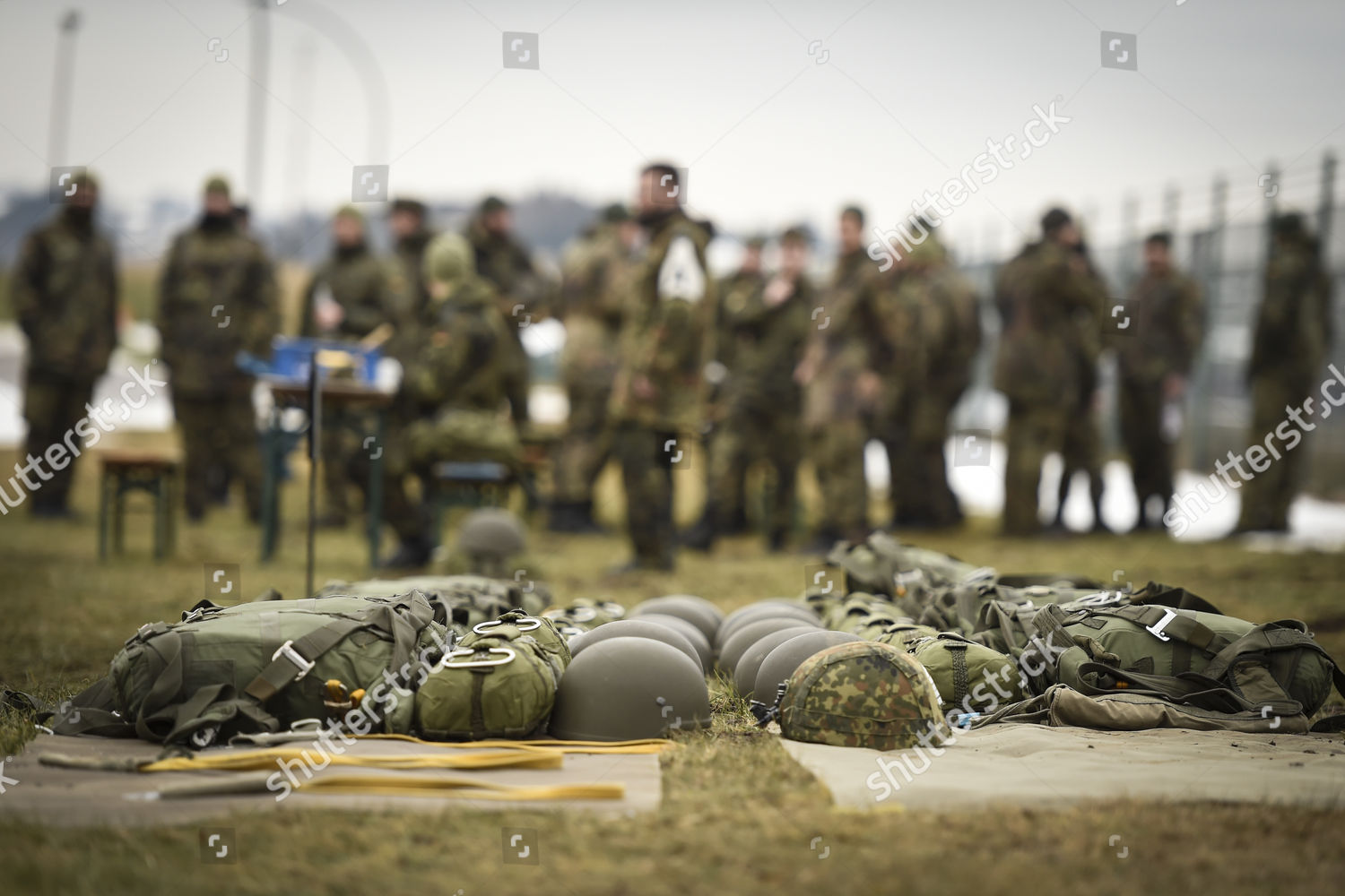 German Soldiers Stand Behind Automatic Parachutes Editorial Stock Photo ...