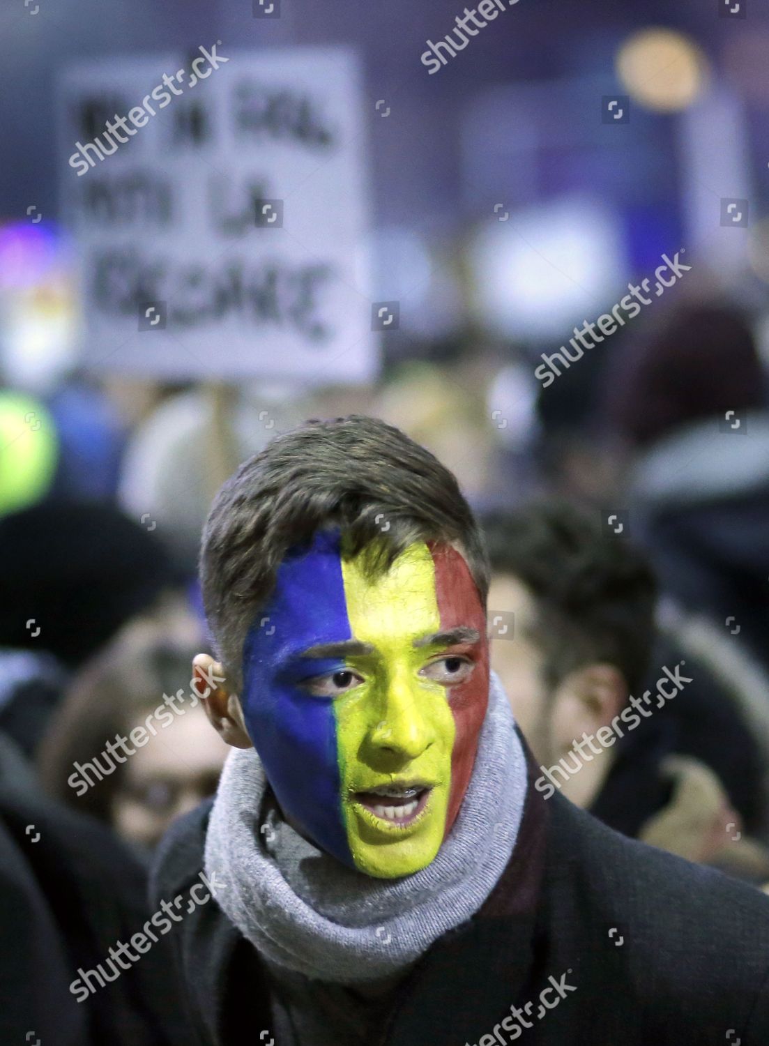 Romanian Young Man His Face Painted Editorial Stock Photo - Stock Image ...
