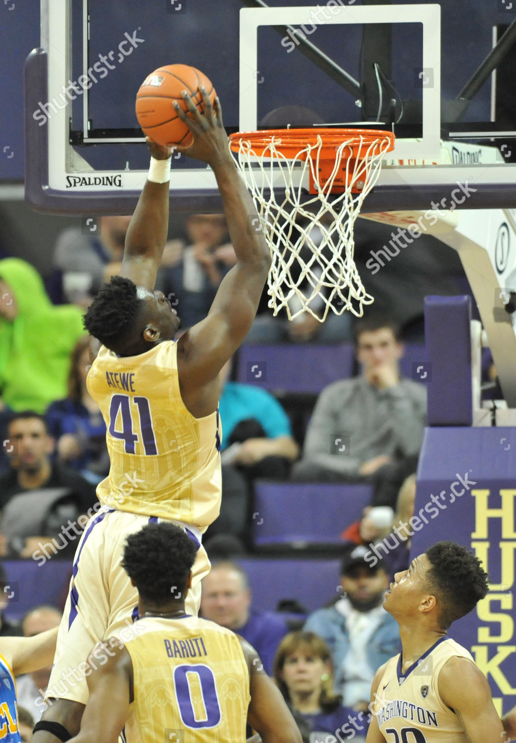 Washingtons Matthew Atewe 41 Goes Dunk Editorial Stock Photo - Stock ...