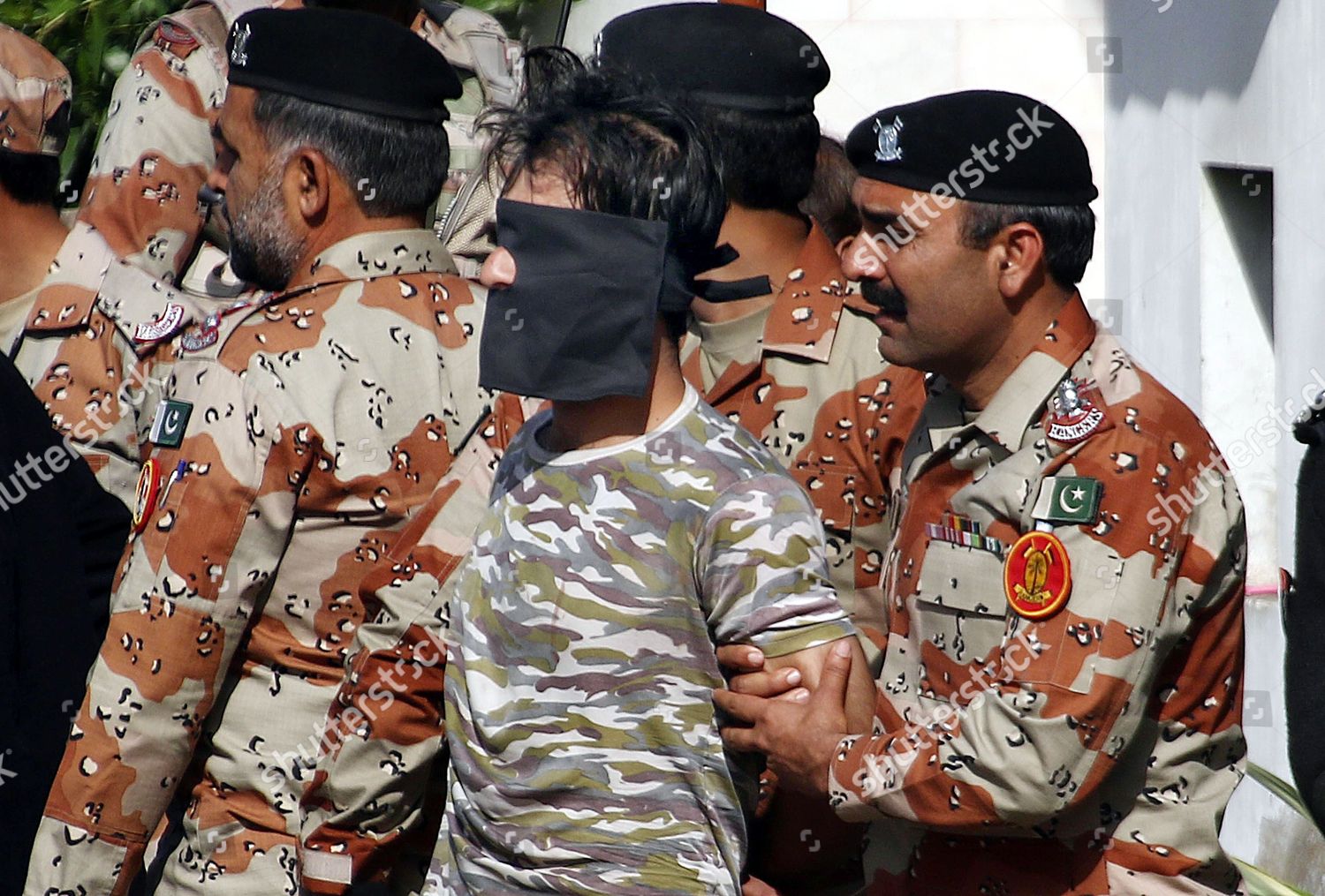Pakistani Rangers Detain Afghan Security Guard Editorial Stock Photo ...