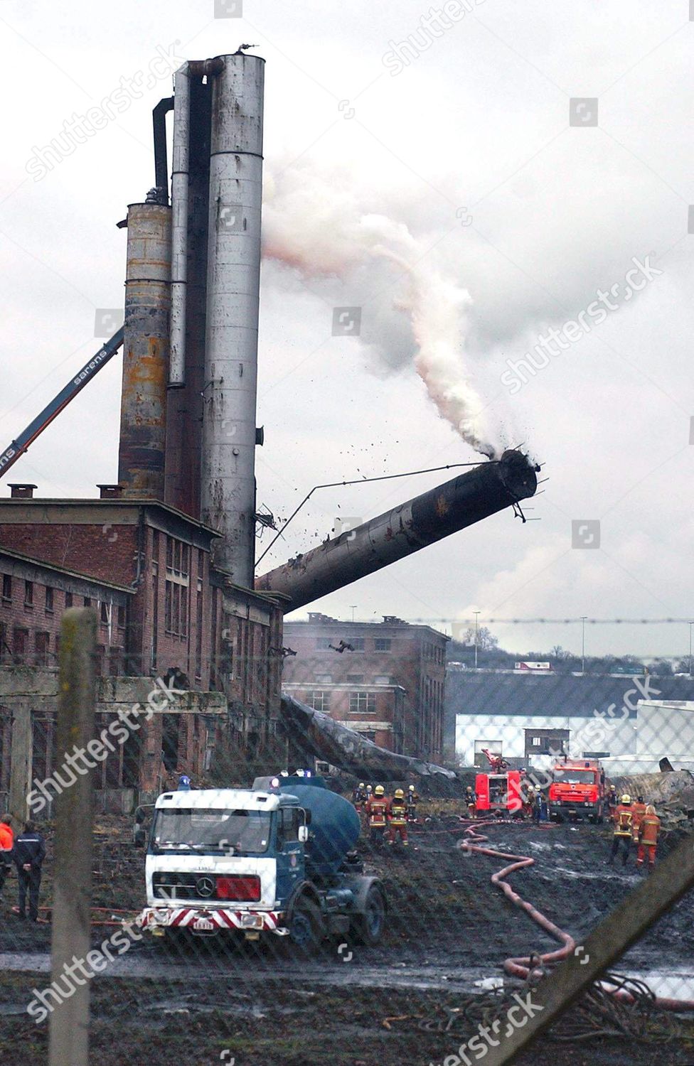Demolition Burning Distilling Tower Former Industrial Editorial Stock ...