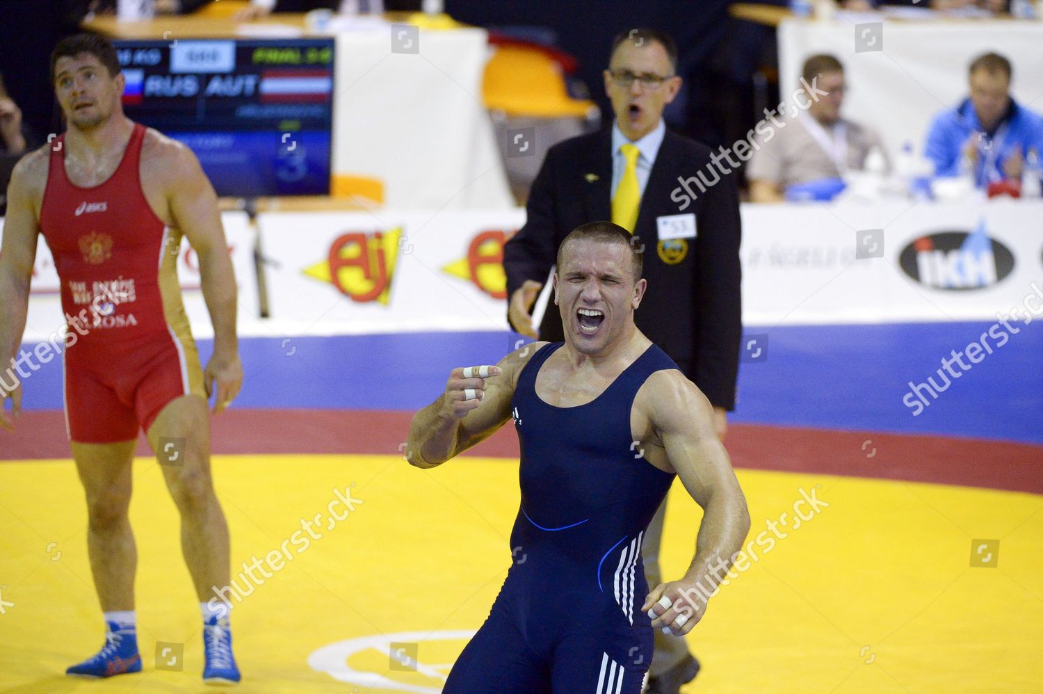 Amer Hrustanovic Blue Austria Celebrates After Editorial Stock Photo ...