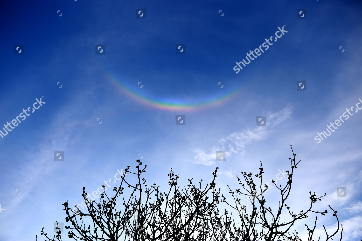 Upside Down Rainbow Circumzenithal Arc Formed Editorial Stock Photo ...