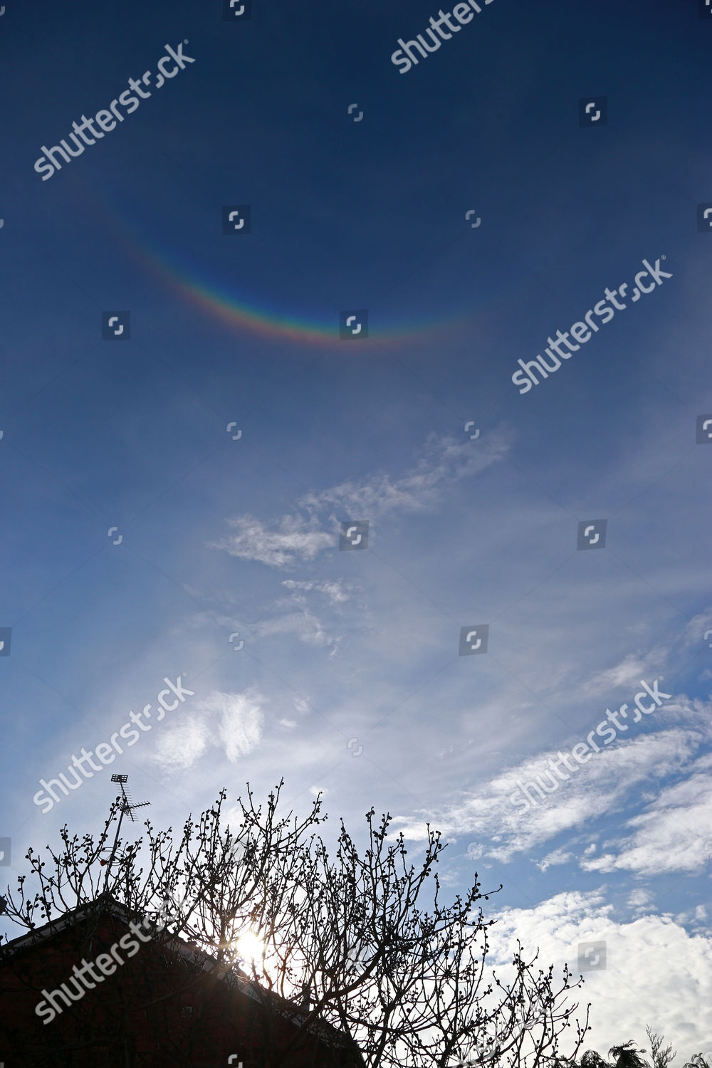 Upside Down Rainbow Circumzenithal Arc Formed Editorial Stock Photo ...