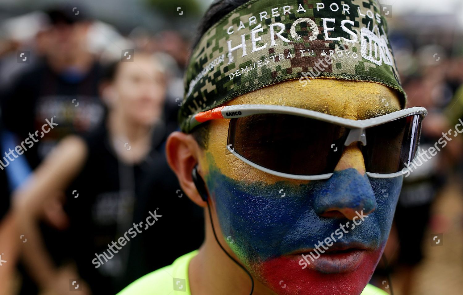 Man Face Painted Colombian National Colors Editorial Stock Photo ...