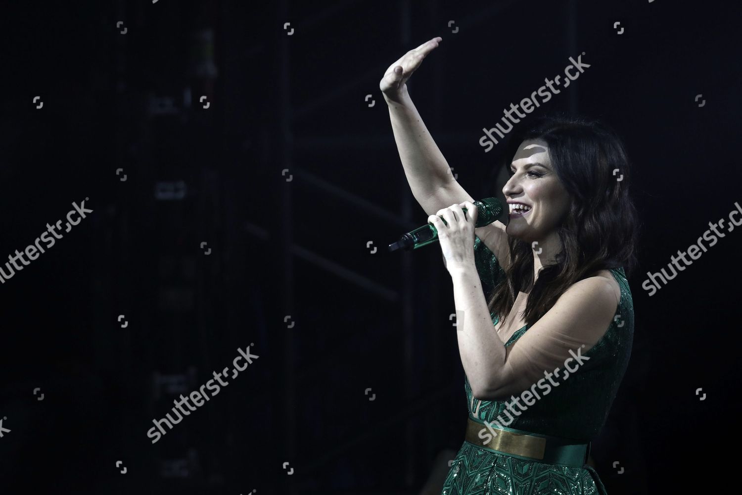 Italian Singer Laura Pausini Performs During Editorial Stock Photo ...