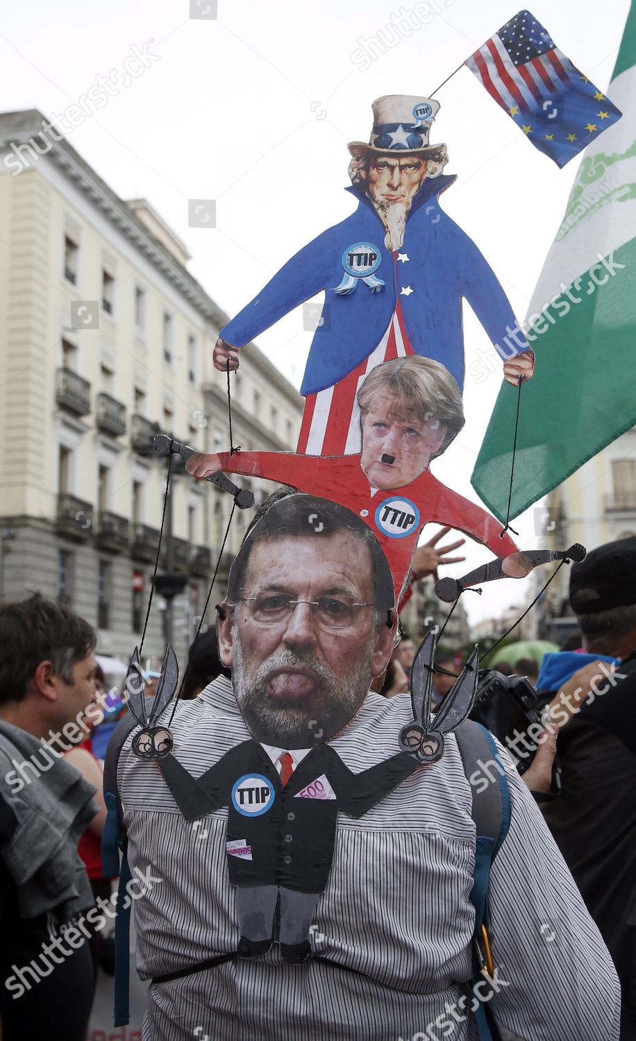 Demonstrator Holds Banner Depicting Uncle Sam Editorial Stock Photo ...