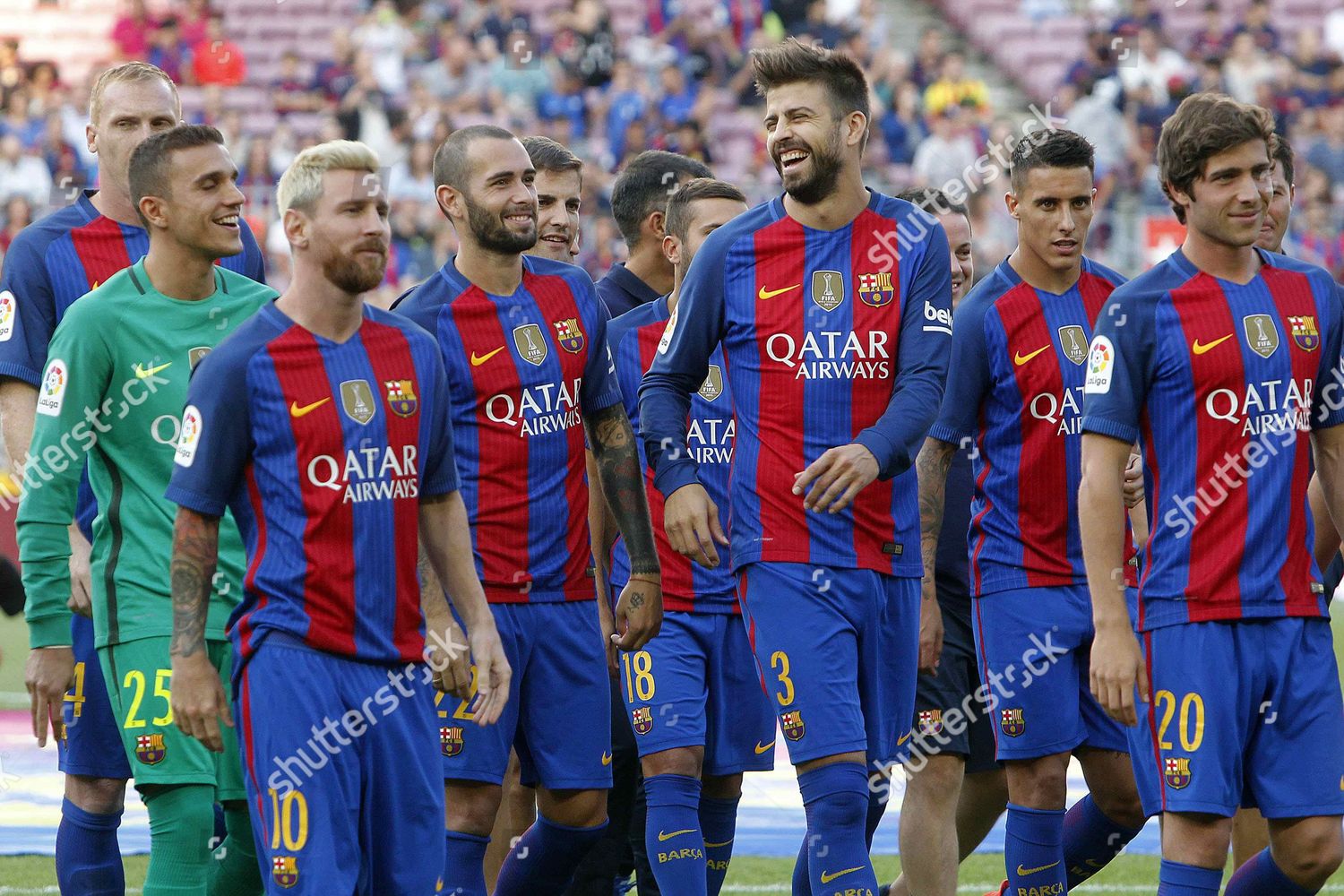 Fc Barcelonas Players Left Right French Editorial Stock Photo - Stock ...