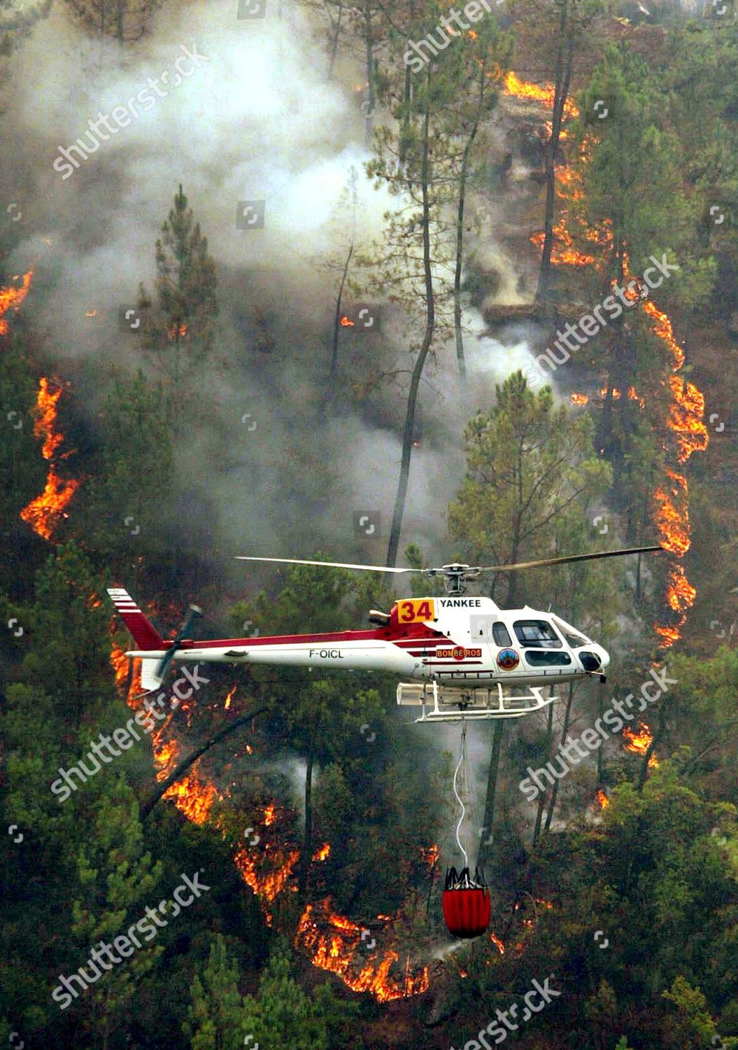 Fire Department Helicopter Spraying Water On Editorial Stock Photo ...