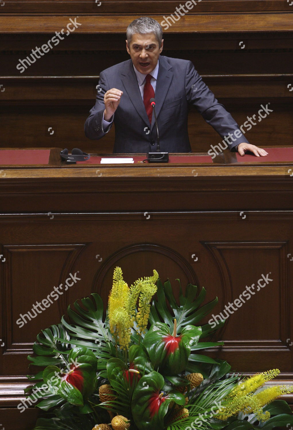 Portuguese Prime Minister Jose Socrates During Editorial Stock Photo ...