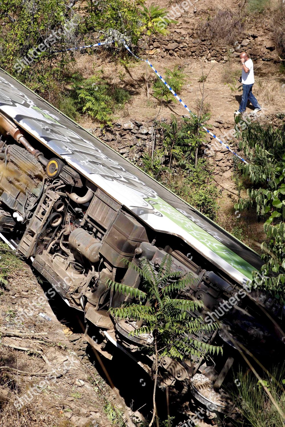 View One Coaches Lying Ditch Scene Editorial Stock Photo - Stock Image ...