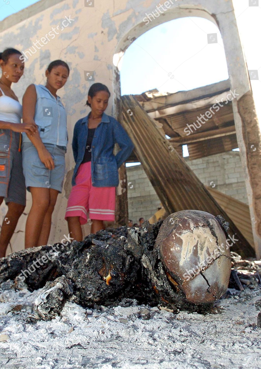 Burned Body Lies Inside Destroyed House Editorial Stock Photo - Stock ...
