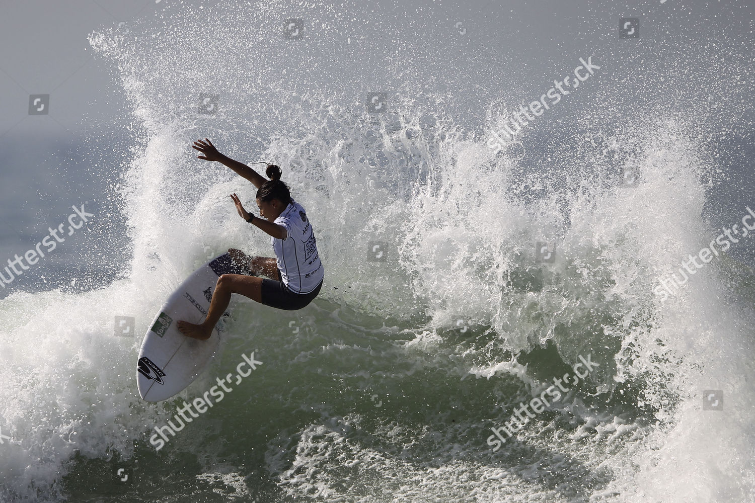 Hawaian Surfer Malia Manuel Action During Editorial Stock Photo - Stock ...