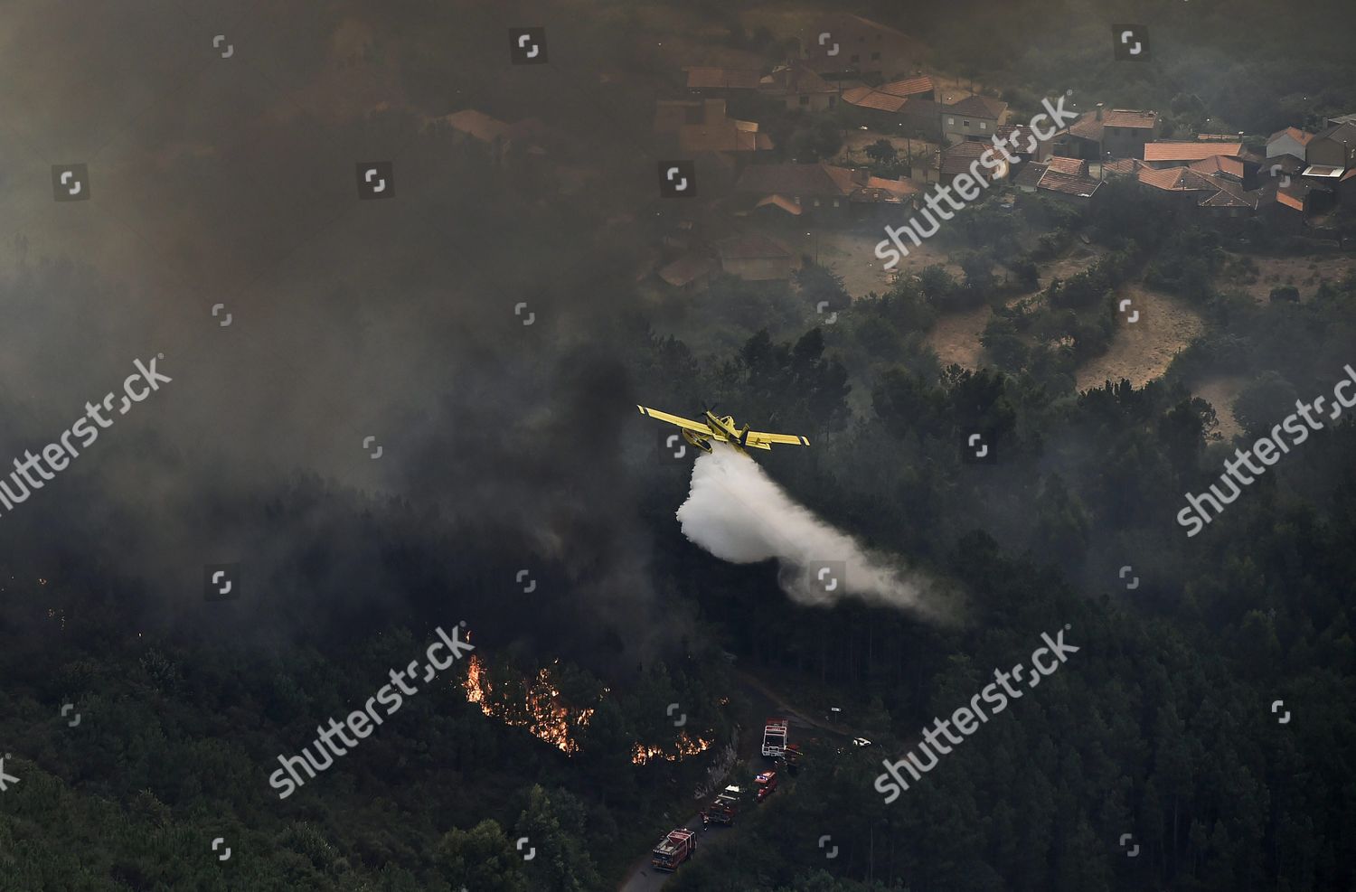 Firefighting Plane Drops Water On Forest Editorial Stock Photo - Stock ...