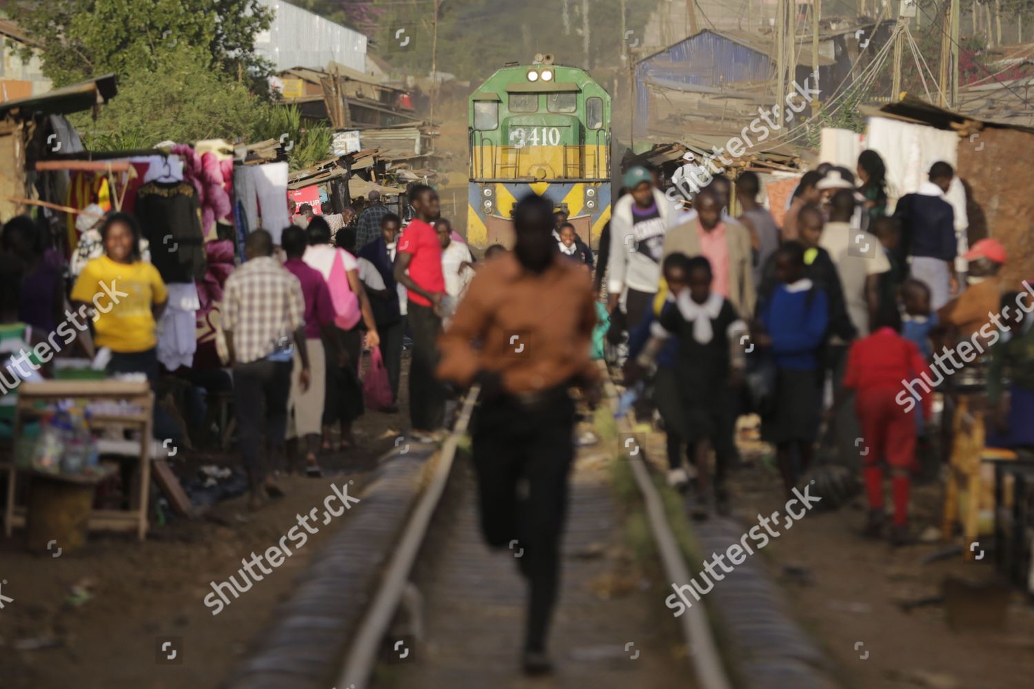 Commuter Train Passes Through Kibera Slums Editorial Stock Photo ...