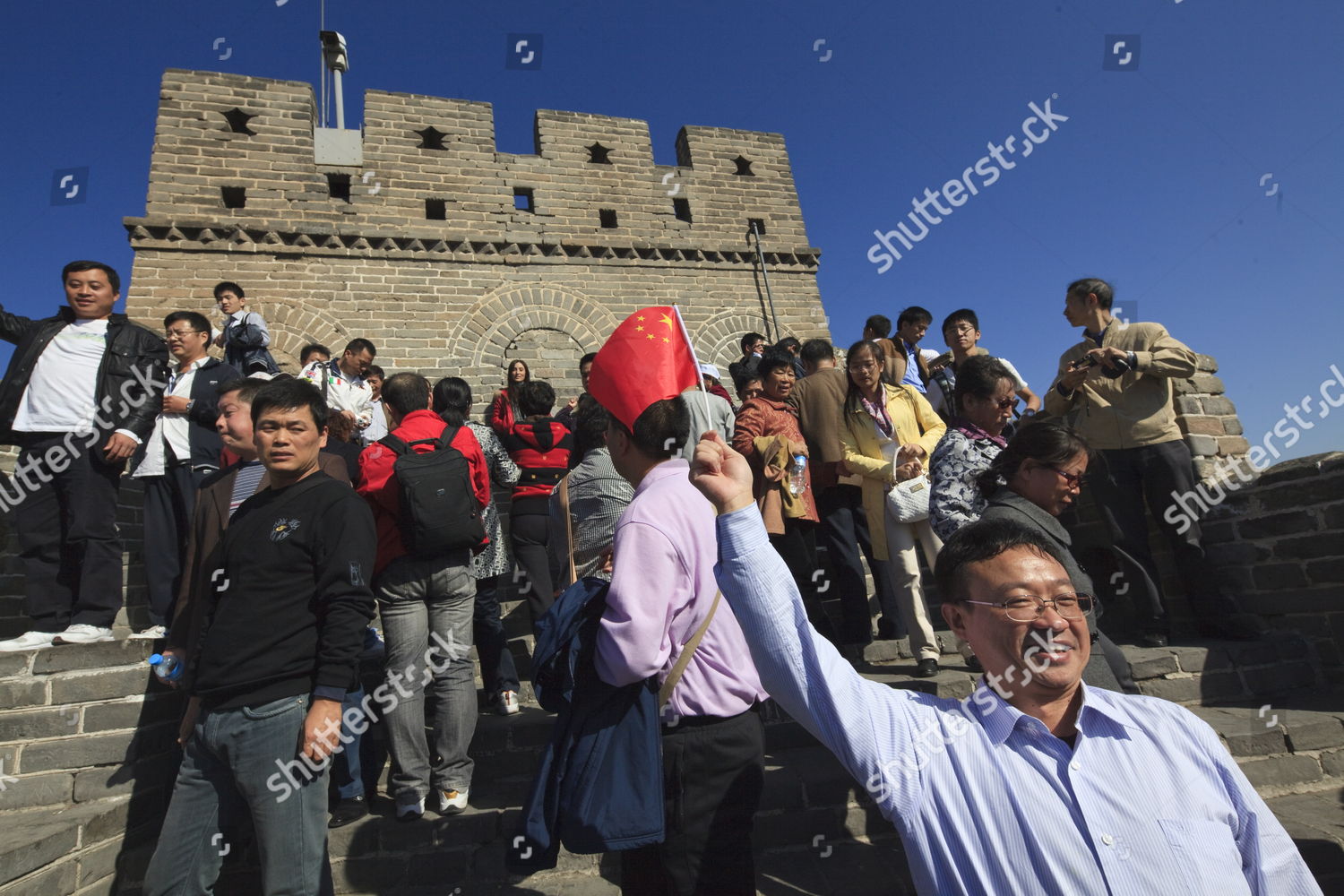 Tourists Crowd Section Great Wall Badaling Editorial Stock Photo ...