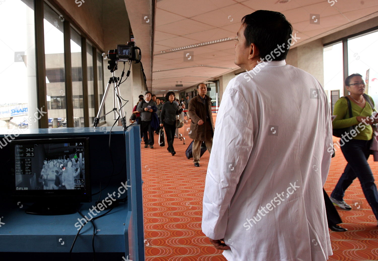 Filipino Medical Officer Observes Passengers They Editorial Stock Photo ...