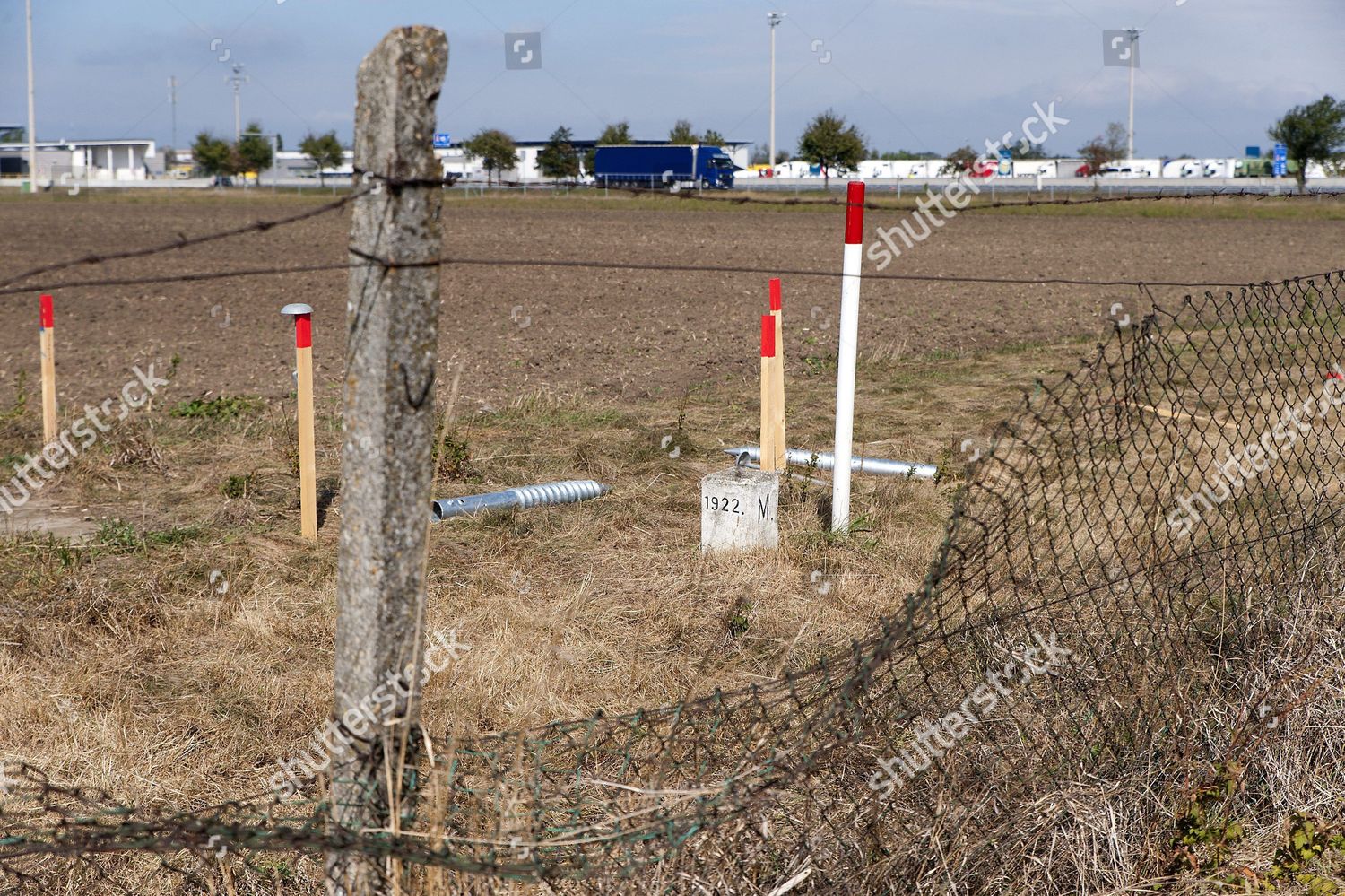 Wooden Poles Metal Column Shields That Editorial Stock Photo - Stock ...