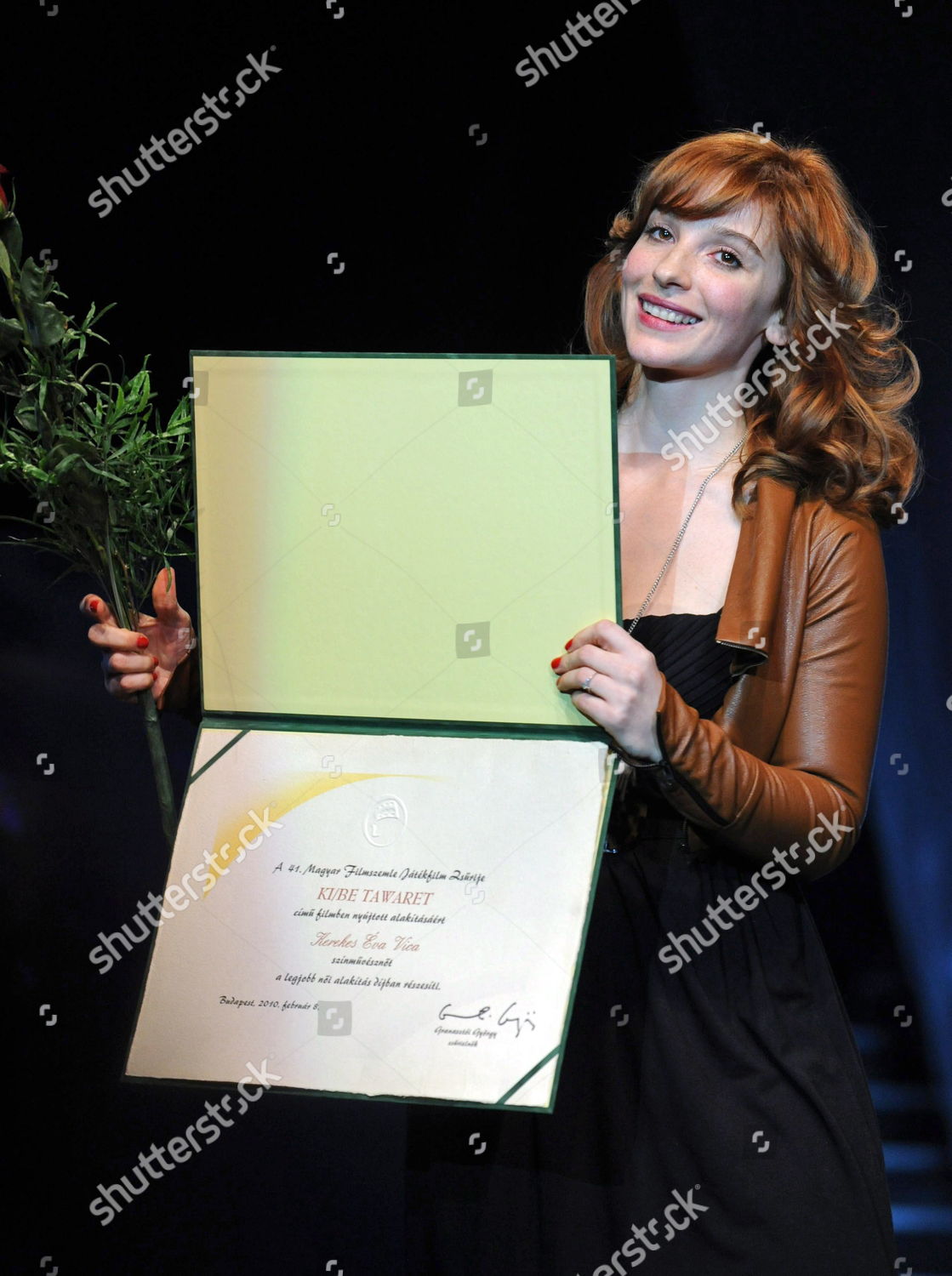 Hungarian Actress Eva Vica Kerekes Holds Editorial Stock Photo - Stock ...
