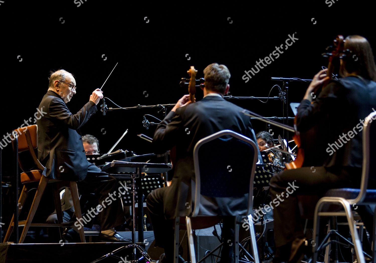 Italian Composer Ennio Morricone L Performs Editorial Stock Photo ...