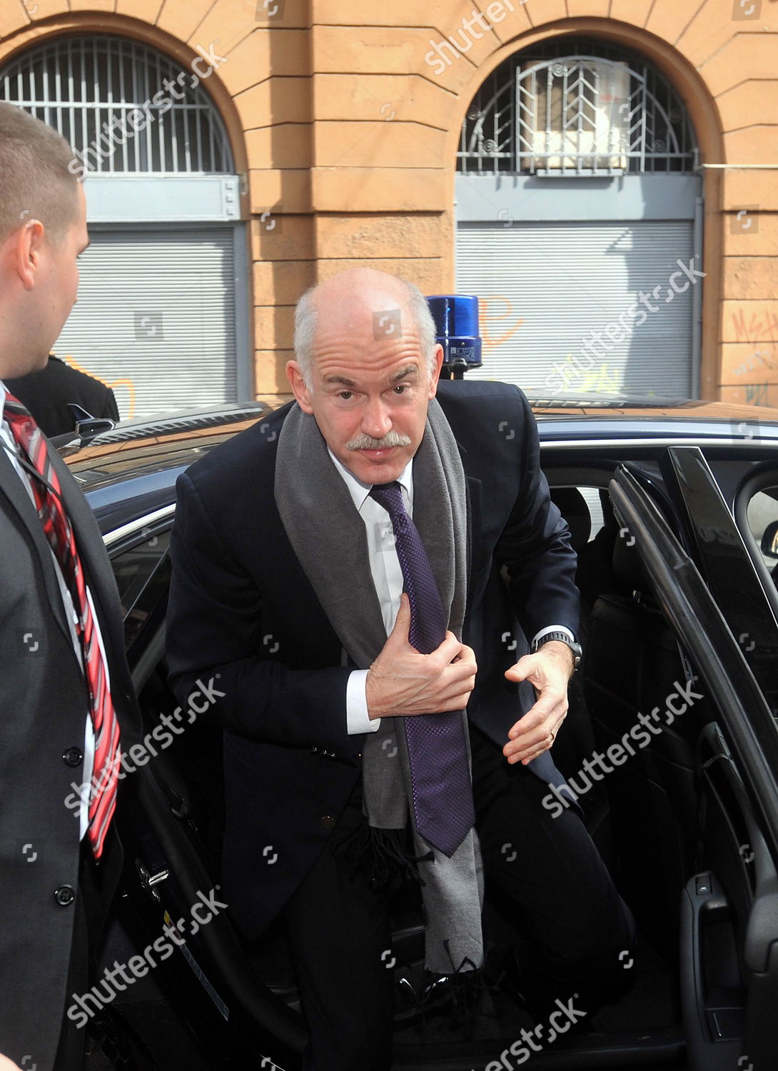 Greek Prime Minister George Papandreou Arrives Editorial Stock Photo ...