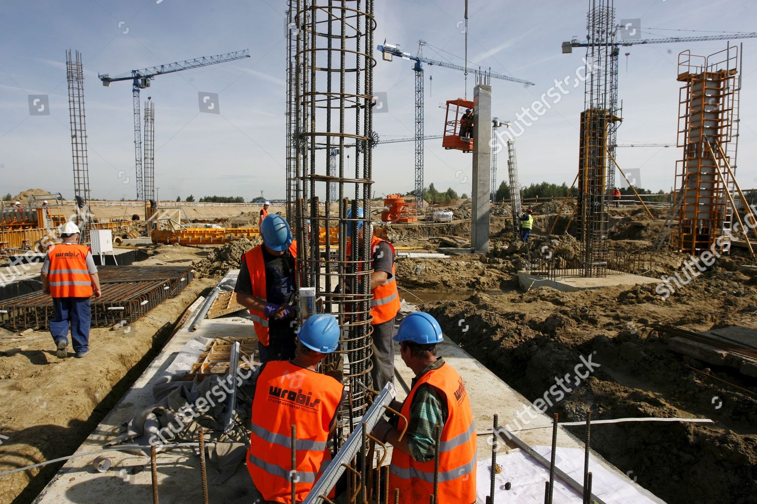 Workers Pictured Construction Site New Stadium Editorial Stock Photo ...