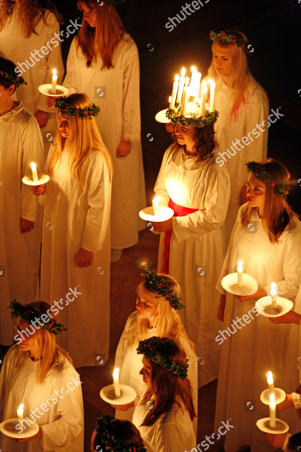 Santa Lucia Festival Light Ceremony Where Editorial Stock Photo - Stock ...