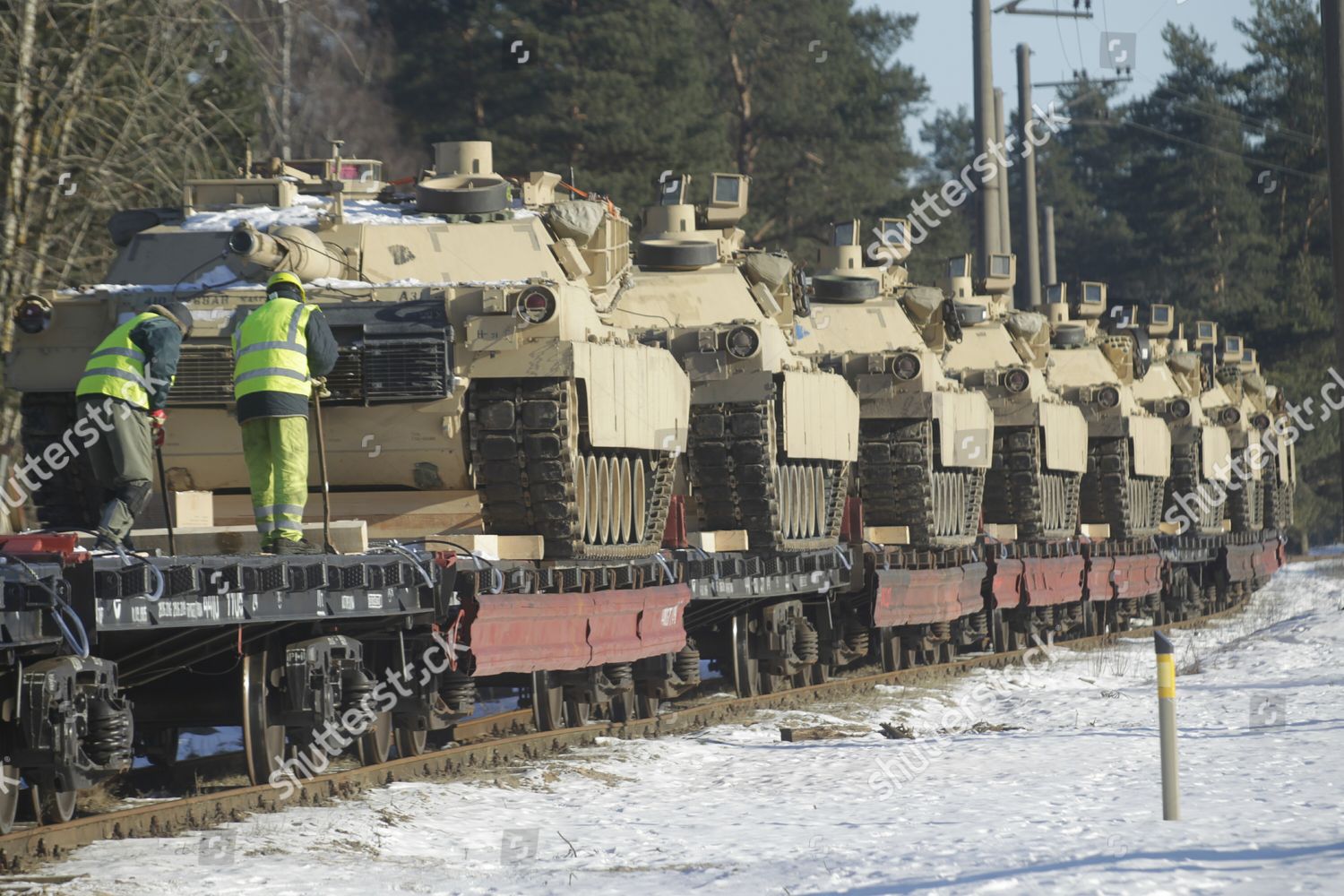 Us Army Military Equipment Unloaded Train Editorial Stock Photo - Stock ...