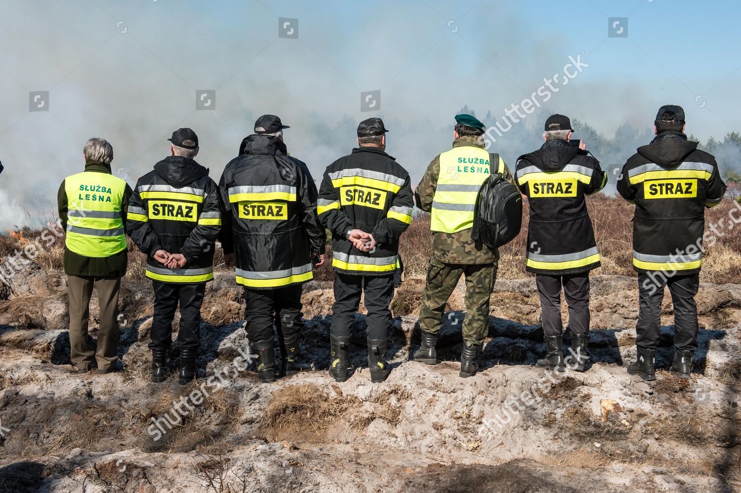 Firemen Watch On Fire During First Editorial Stock Photo - Stock Image ...