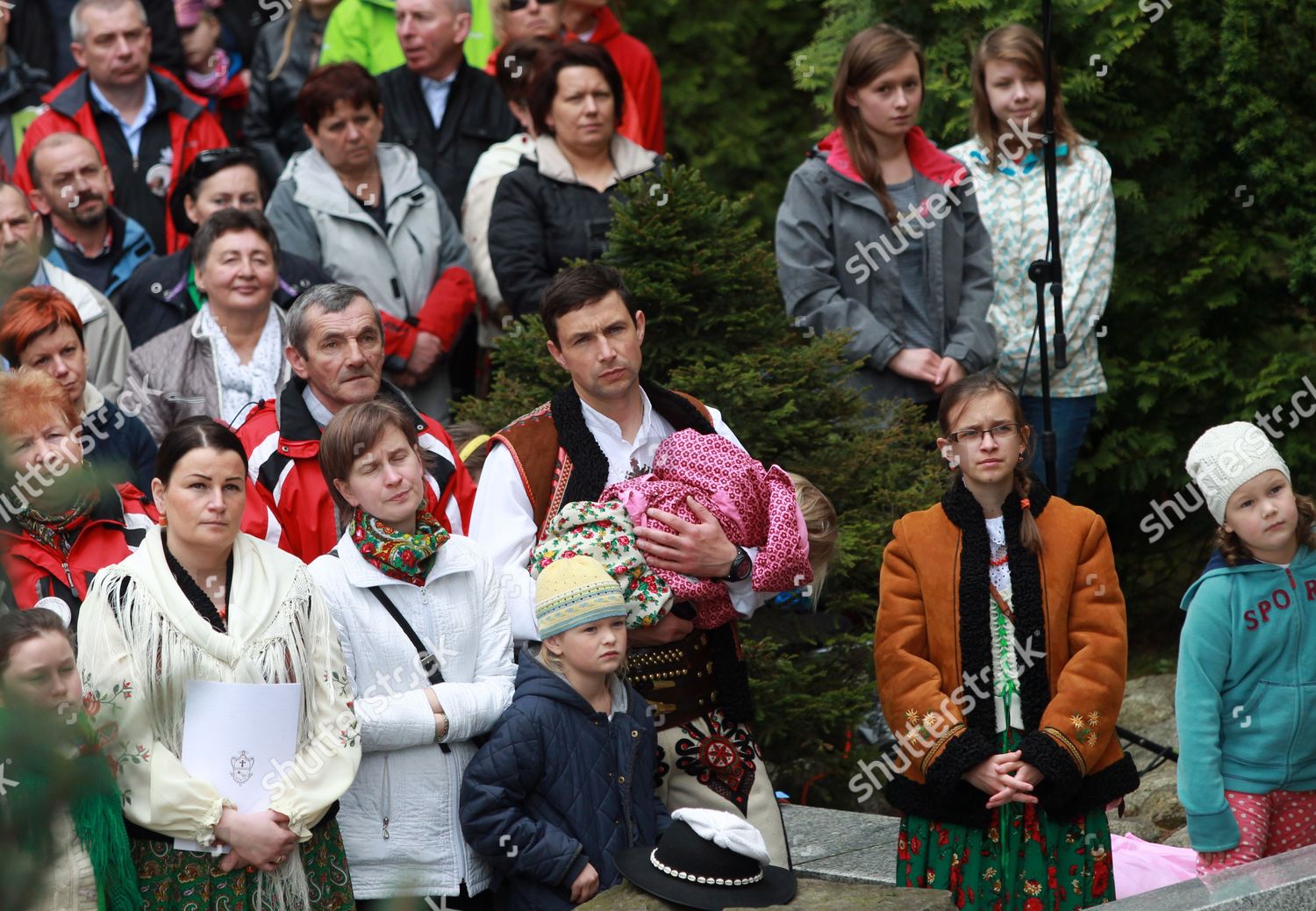 Polish Gorals Highlanders Traditional Outfits Gather Editorial Stock ...