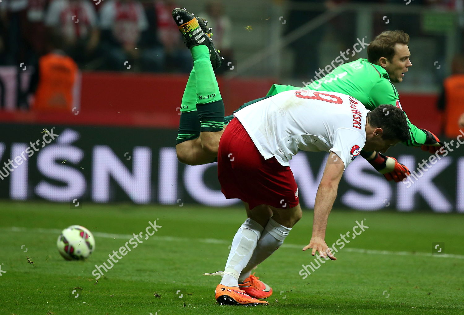 Robert Lewandowski Front Poland Vies Ball Editorial Stock Photo - Stock ...