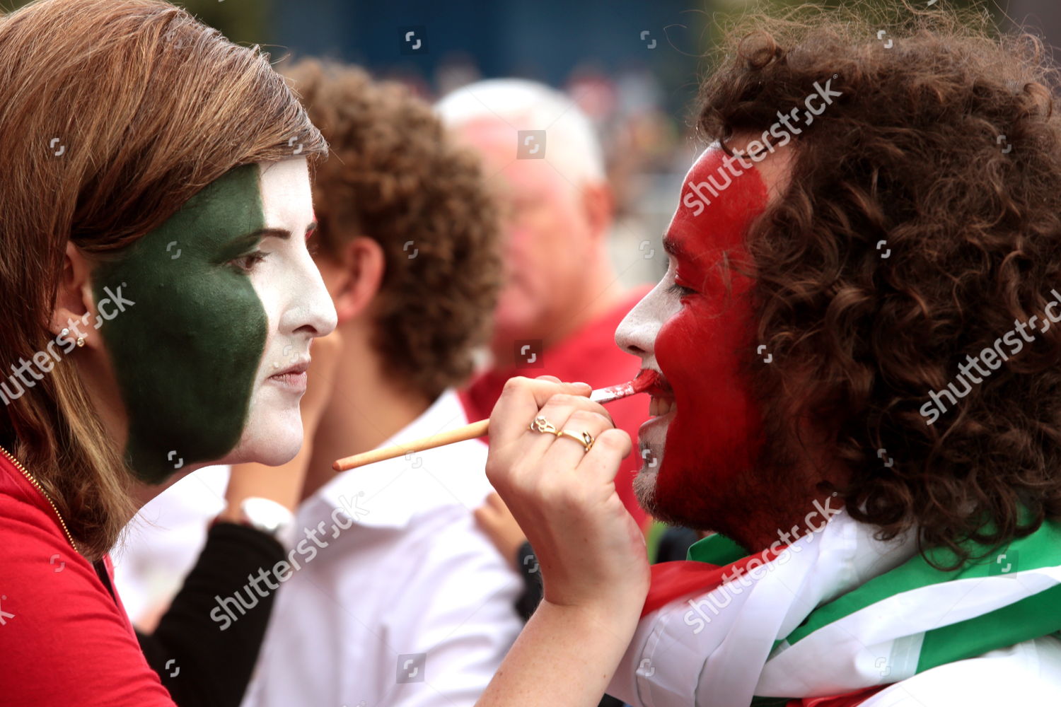 Soccer Fans Paint Their Faces Fan Editorial Stock Photo - Stock Image ...