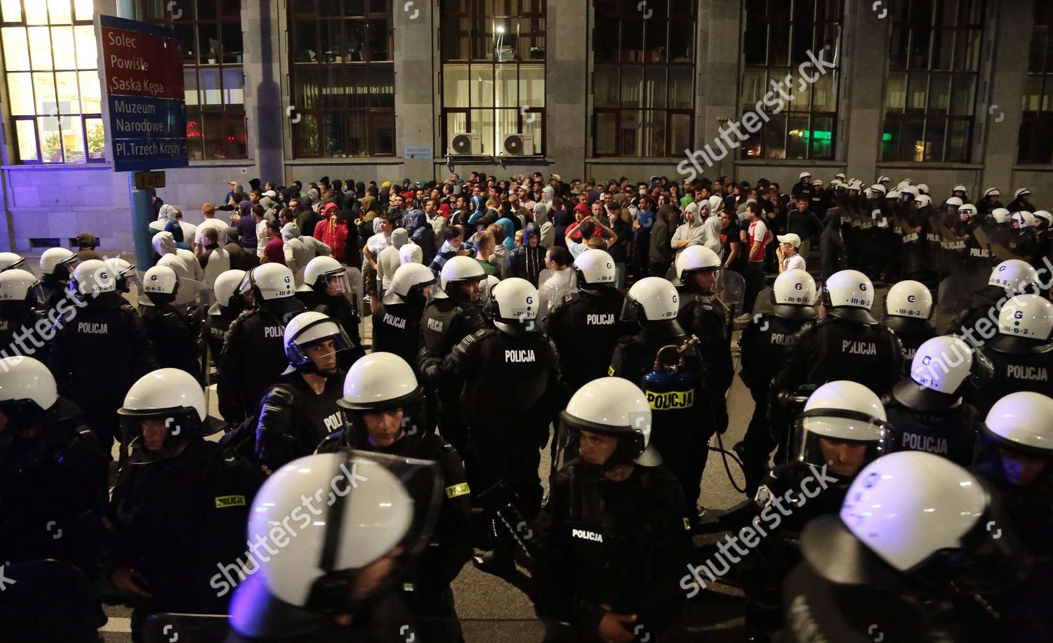 Riot Polish Police Close On Group Editorial Stock Photo - Stock Image ...