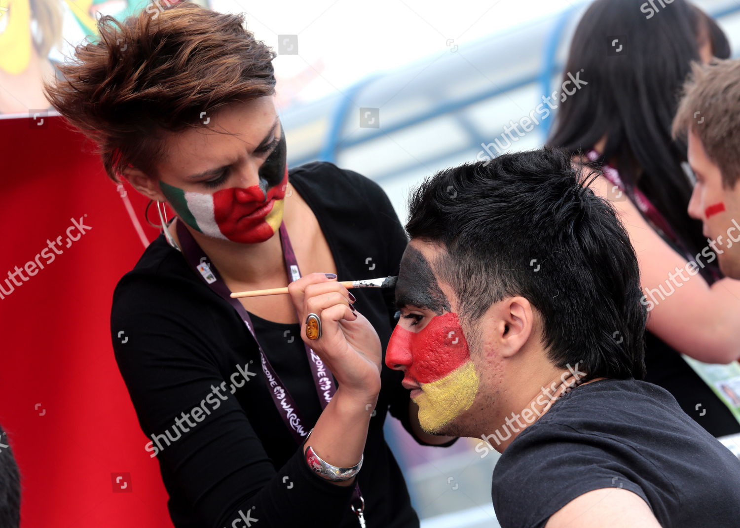 Soccer Fans Paint Their Faces Fan Editorial Stock Photo - Stock Image ...