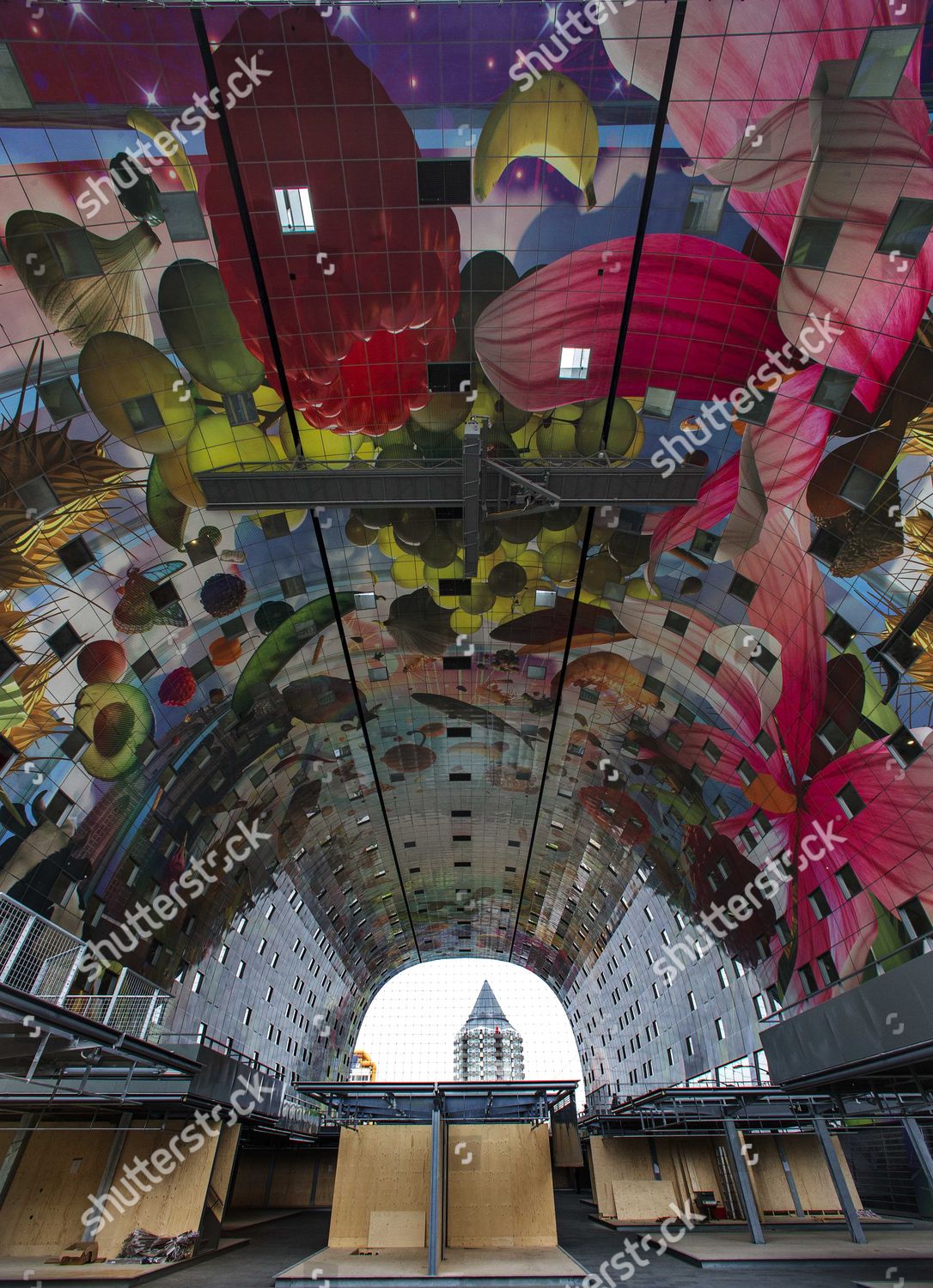 VIEW PAINTINGS ON CEILING MARKTHAL ROTTERDAM Editorial Stock Photo ...